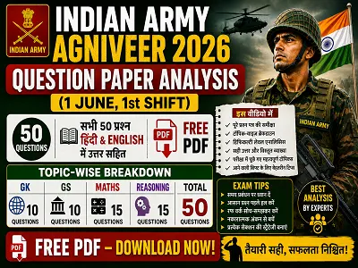 Indian Army Agniveer 2026 Question Paper Analysis – Free 50 Q&A (1st ...